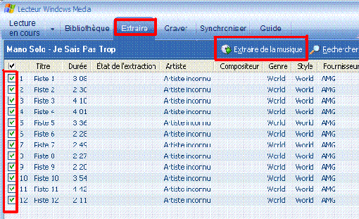 Encodage de MP3 avec Media Player 10 (Windows XP)